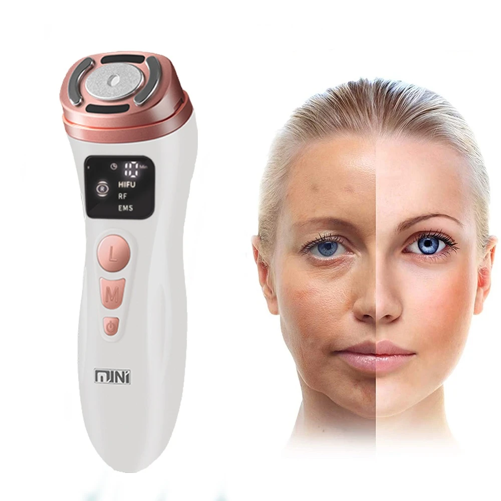 Mini HIFU Skin Care Machine Ultrasound RF EMS Facial Beauty Device Face ...