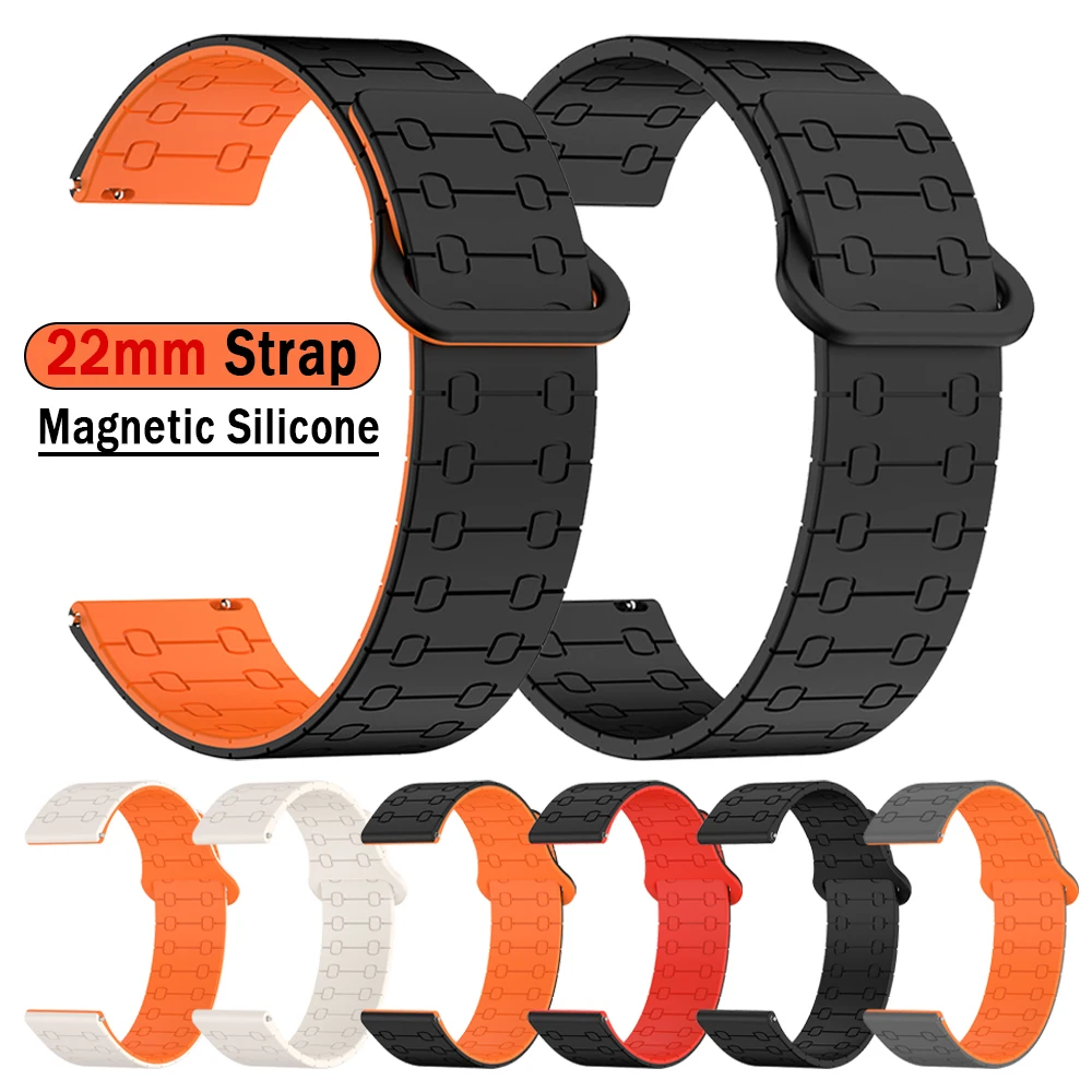 Magnetic Silicone Soft Strap, 22mm - Versatile Sports Band Bracelet ...