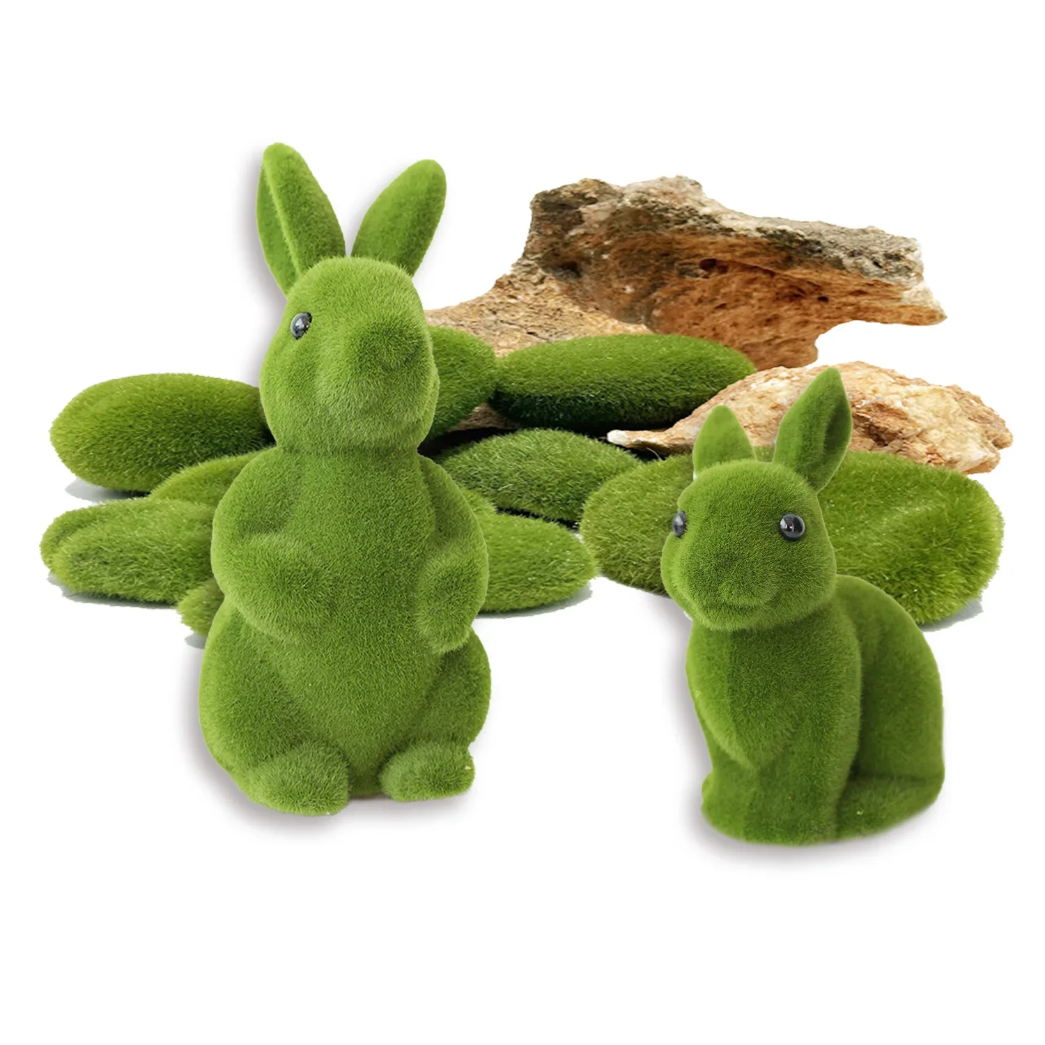 Garden-Bunny-Decorative-Ornament-Artificial-Moss-Rabbit-Sculpture ...