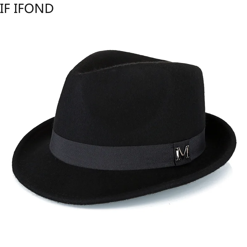 M-nner-Winter-Dicke-Warme-Filz-Fedora-H-te-Wolle-Gentleman-Jazz-Kappe ...