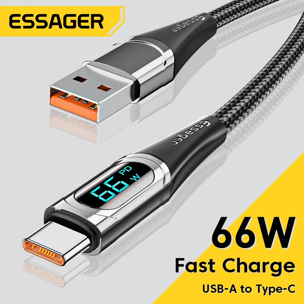 Essager-LED-6A-USB-Type-C-Cable-For-Huawei-Honor-100W-66W-Fast-Charging ...