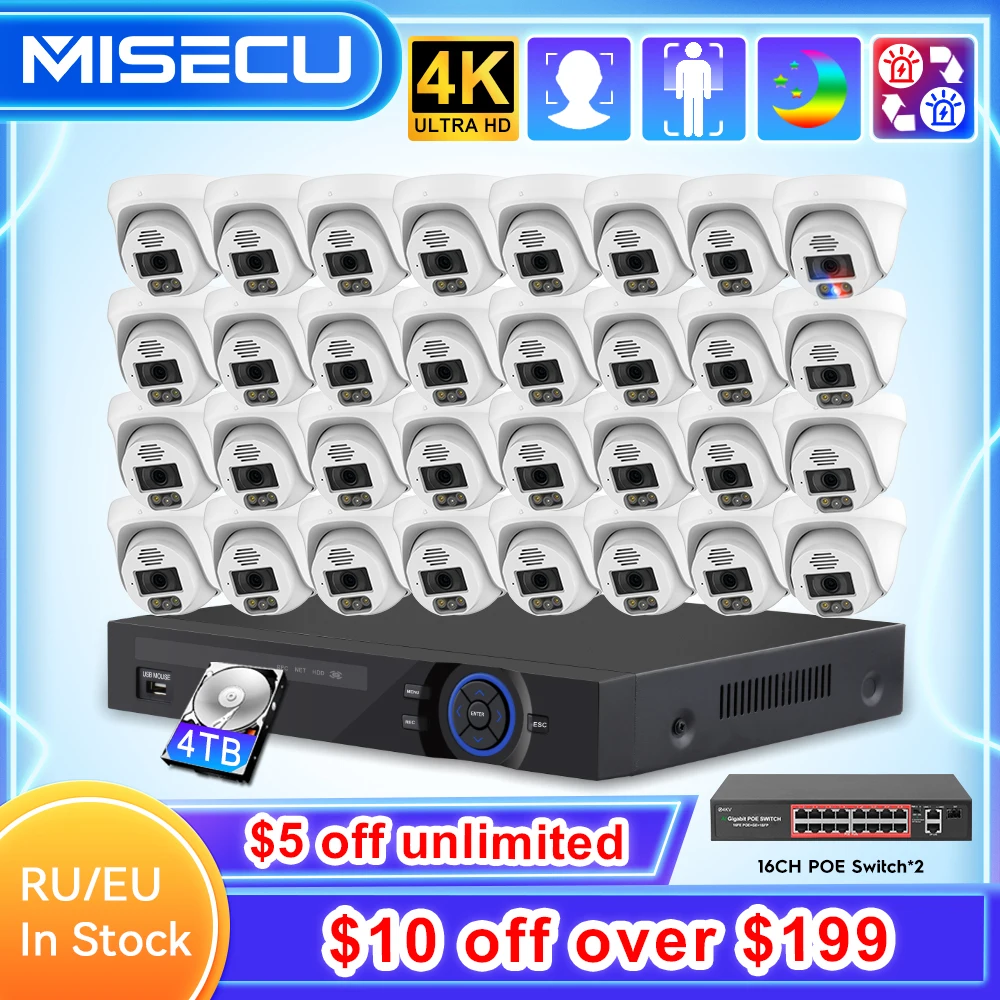 MISECU-H-265-32CH-4K-POE-Dome-Security-Camera-System-Indoor-Face-Human ...