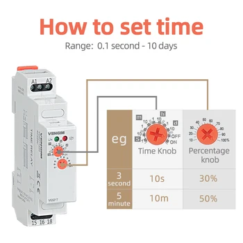 Time Relay 12v 24v 220v 230v AC/DC Power On Delay Timer Relay with Time ...