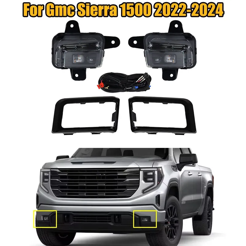1 Set LED Front Fog Light Fog Lamps Wiring Headlights Foglights Cover ...