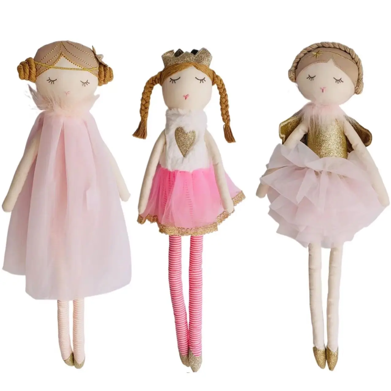 50CM-Pink-Dress-Girl-Soft-Plush-Toy-Crown-Princess-Stuffed-Girl-Doll ...