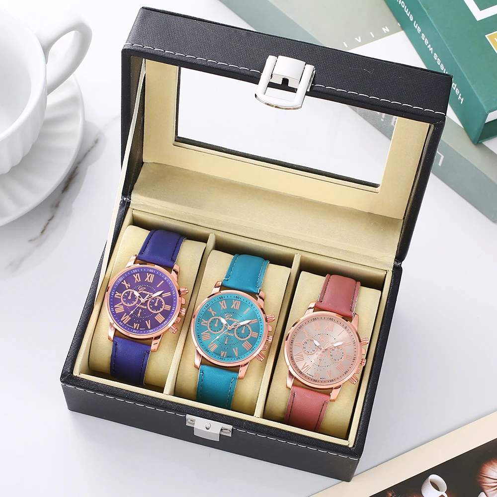 New Women's Watch with Belt Geneva Quartz Watch Belt Fashion Women's ...
