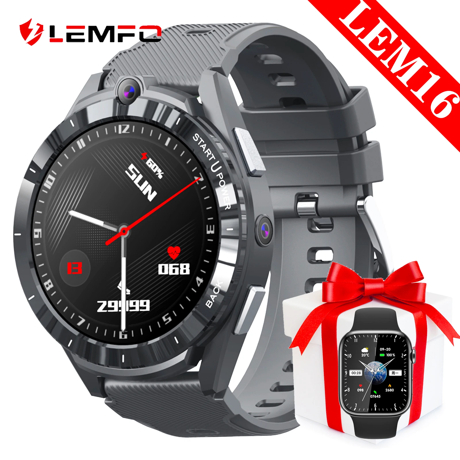 LEMFO 스마트워치 한글지원 2023 sim 카드 사용 6GB 128GB smart watch WLAN WIFI GPS 지원 ...