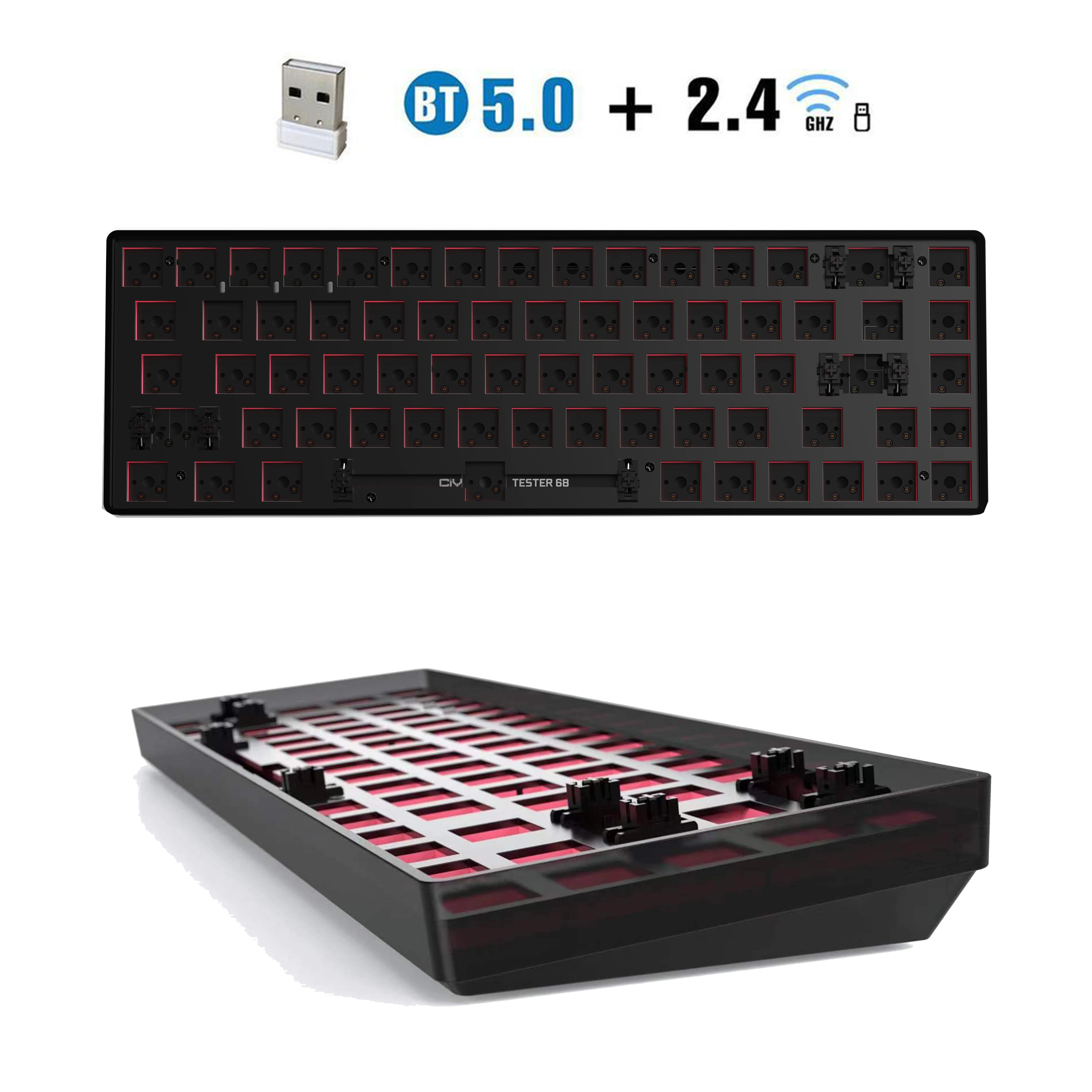 ZUOYA TESTER68 customized Mechanical keyboard kit hot-swappable shaft ...