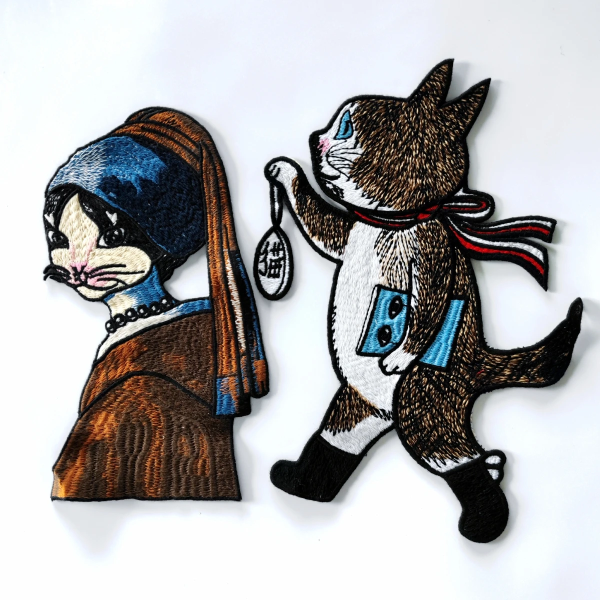 embroidery beaded cat patch,cats sequined badges,cute animal appliques ...