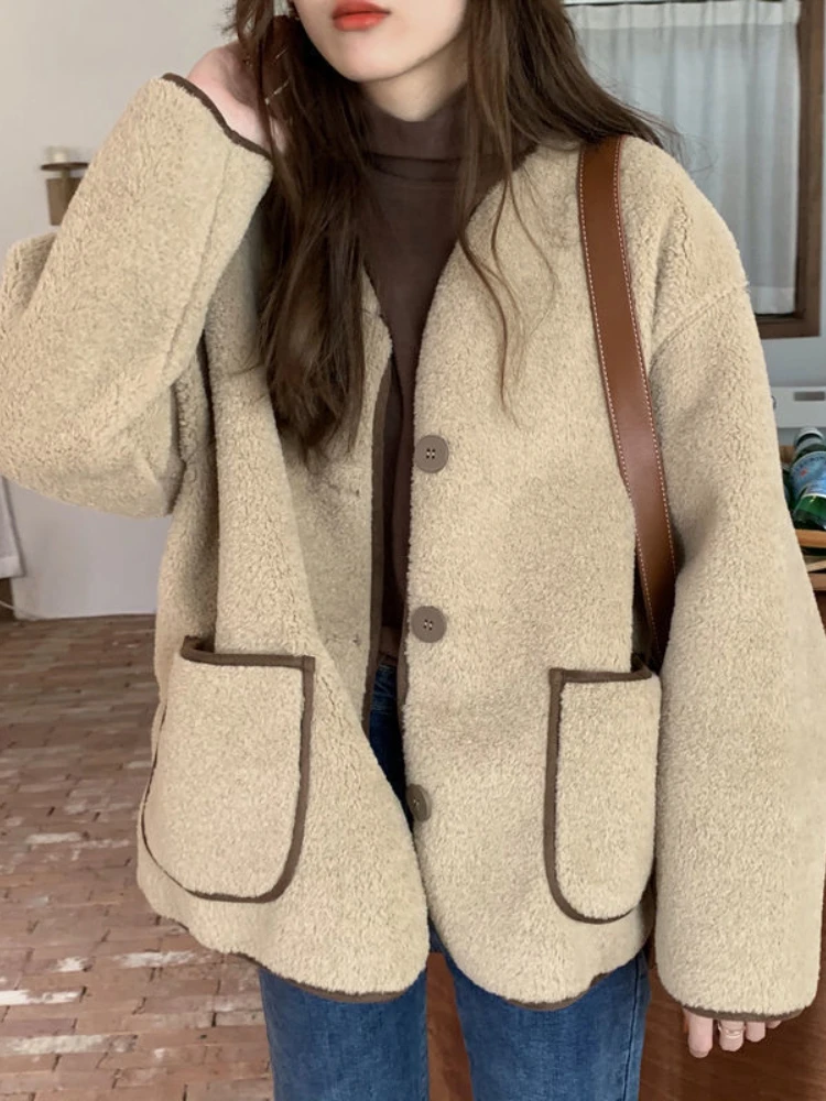 New-Jackets-for-Women-2023-Autumn-Winter-Women-Coat-Warm-2023-Single-Breasted-Thickened-Top ...