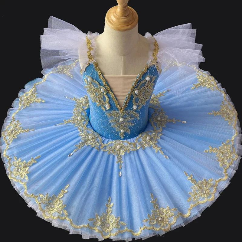 Traje-de-Ballet-profesional-azul-tut-cl-sico-de-bailarina-del-lago-de ...