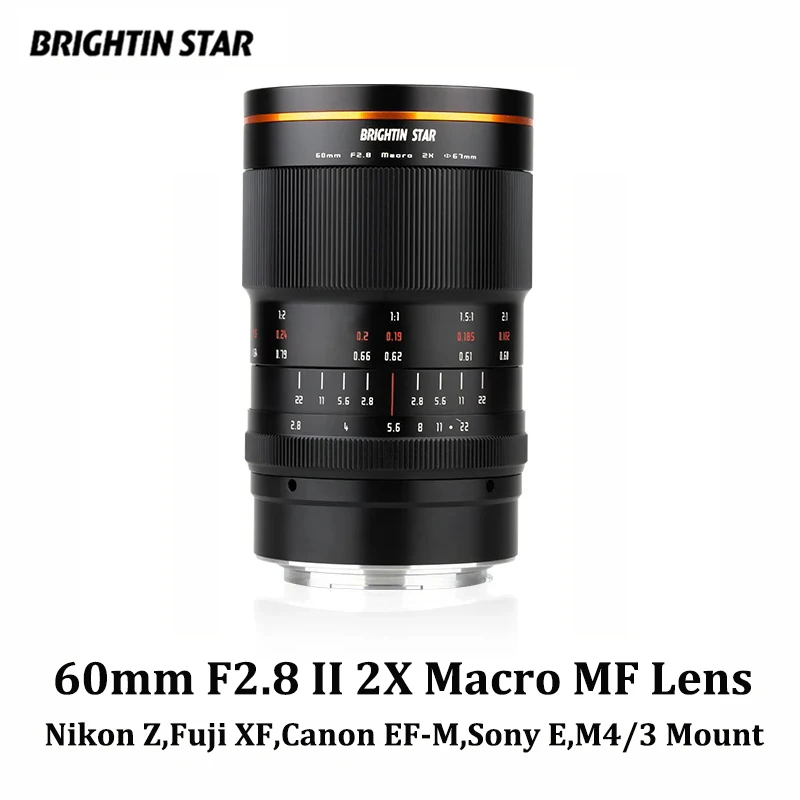 Brightin Star 60mm F2.8 II 2X Macro Magnification Manual Focus ...