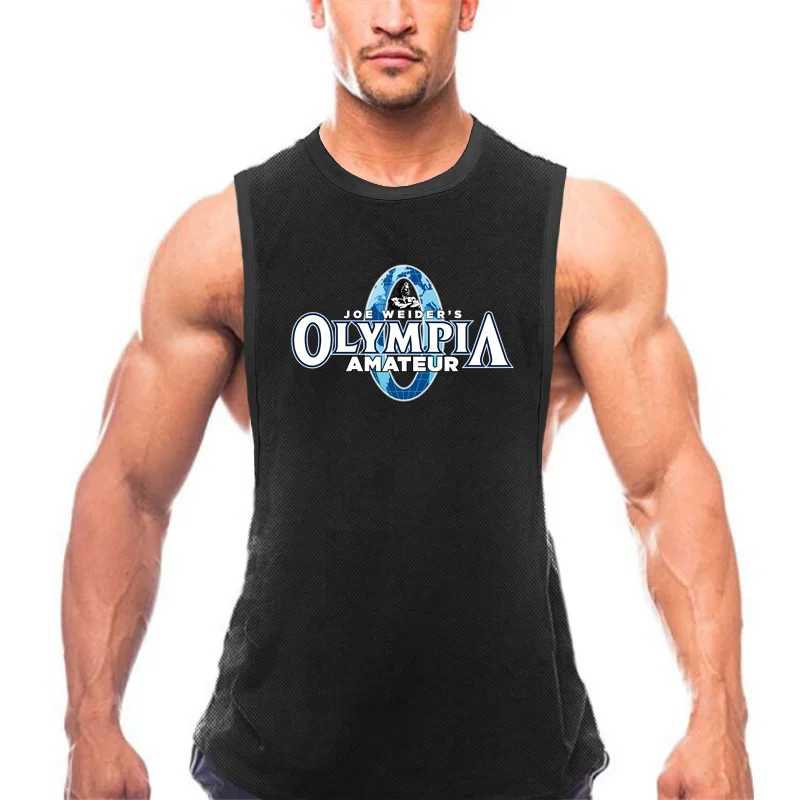 Summer Mesh Gym Tank Top Men Loose Quick Dry Breathable Sleeveless T ...