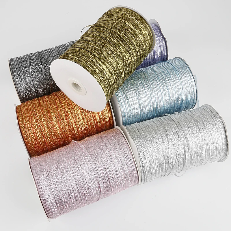 20Yards-4mm-Gold-Silver-Glitter-Metallic-Satin-Ribbons-DIY-Craft-Sewing ...