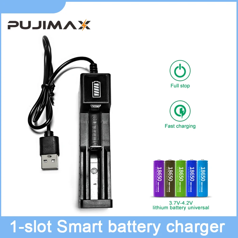 PUJIMAX USB 18650 Smart Battery Charger With Lndicator Light For 26650 ...