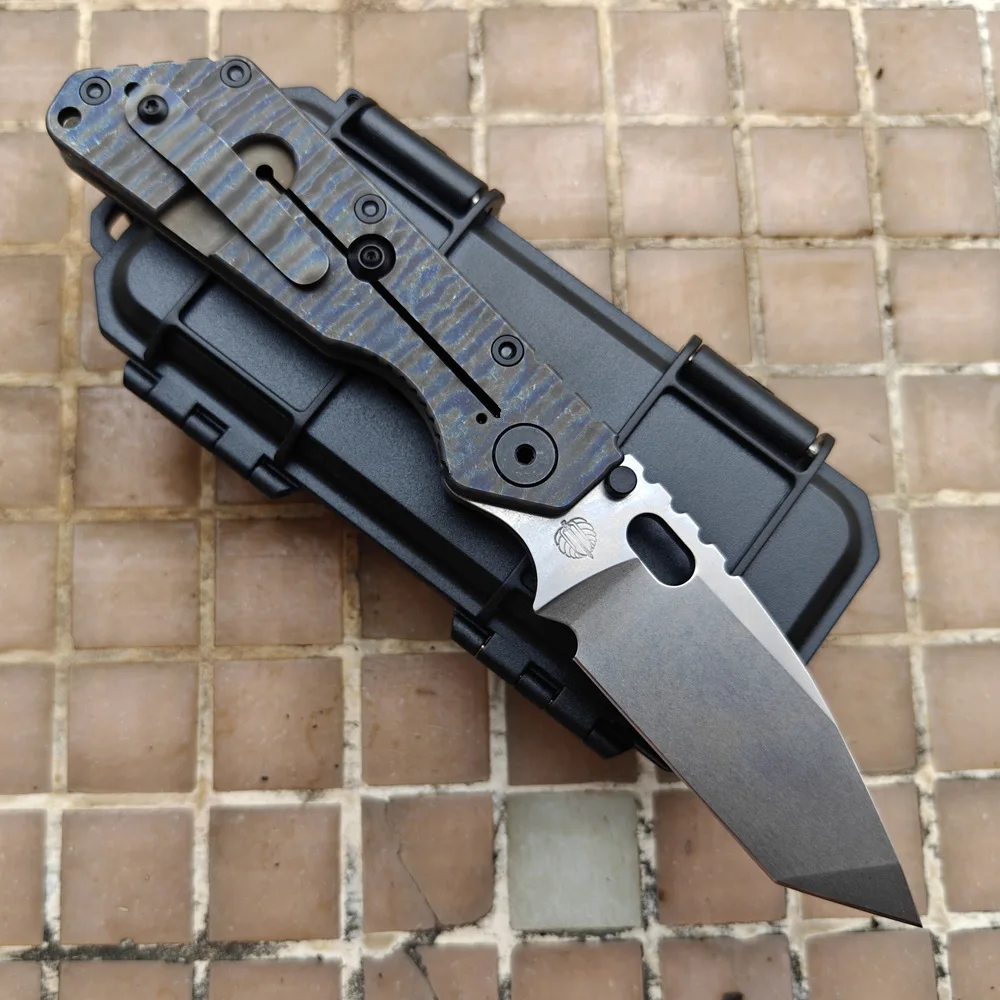 JUFULE-SMF-Carve-Strider-Logo-AUS10-Tanto-Blade-TC4-Titanium-Handle ...