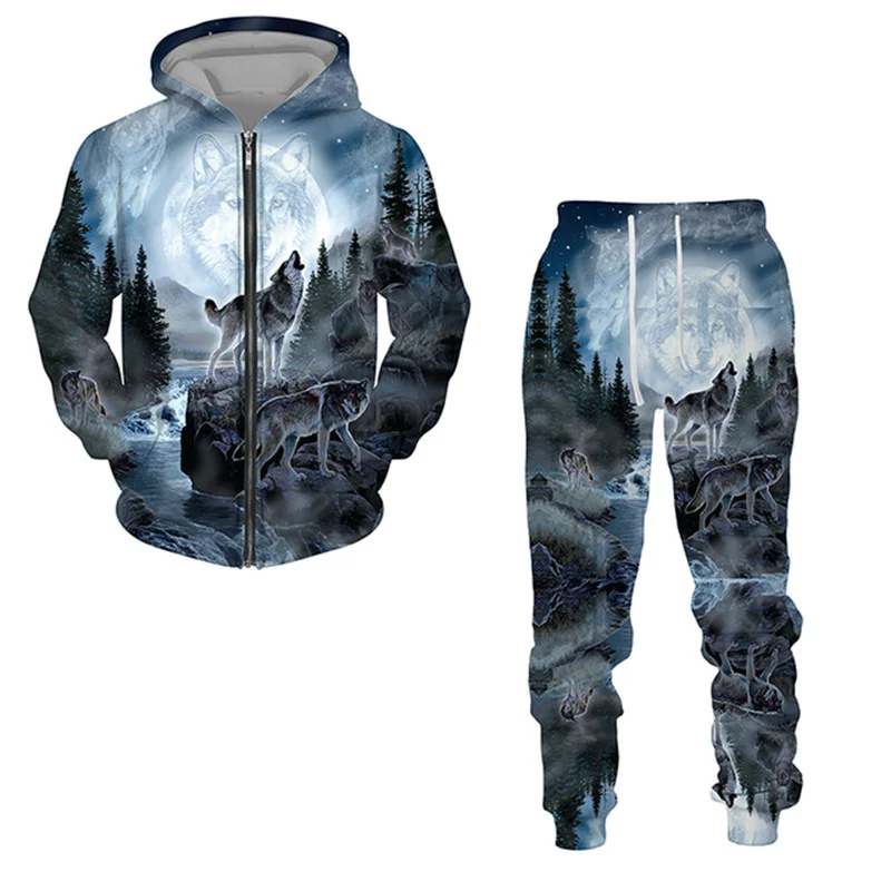 Tracksuit-For-Men-3D-The-Wolf-Printed-Zip-Hoodie-Pants-Suit-Cool-Men-2 ...