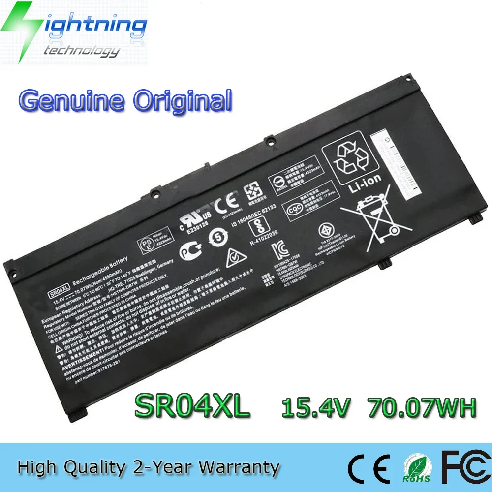 New Genuine Original SR04XL 15.4V 70.07Wh Laptop Battery for HP Omen 15 ...