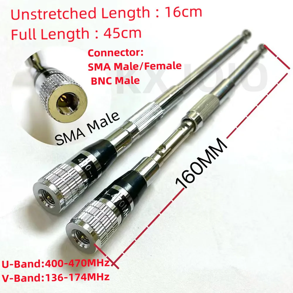 Hand-held-Walkie-TalkiesTelescopic-Antenna-Stainless-Steel-High-Gain ...