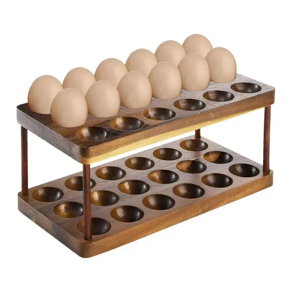 1PCS Modern Wooden Egg Storage Box - Multi-Compartment Kitchen ...