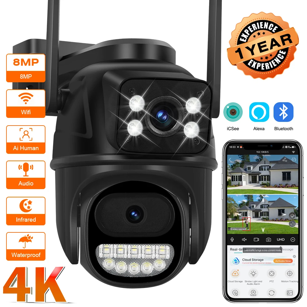 4K-8MP-Wifi-Camera-Dual-Lens-Ai-Auto-Tracking-Waterproof-Security-CCTV ...
