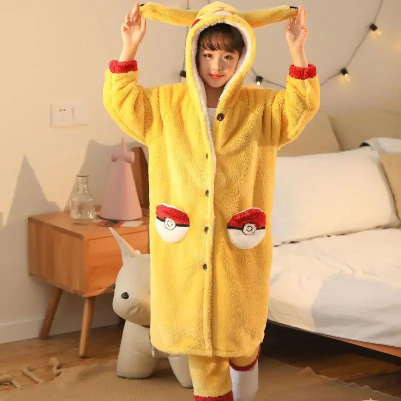 Pokemon-children-s-Pikachu-pajamas-autumn-and-winter-thickened-coral ...