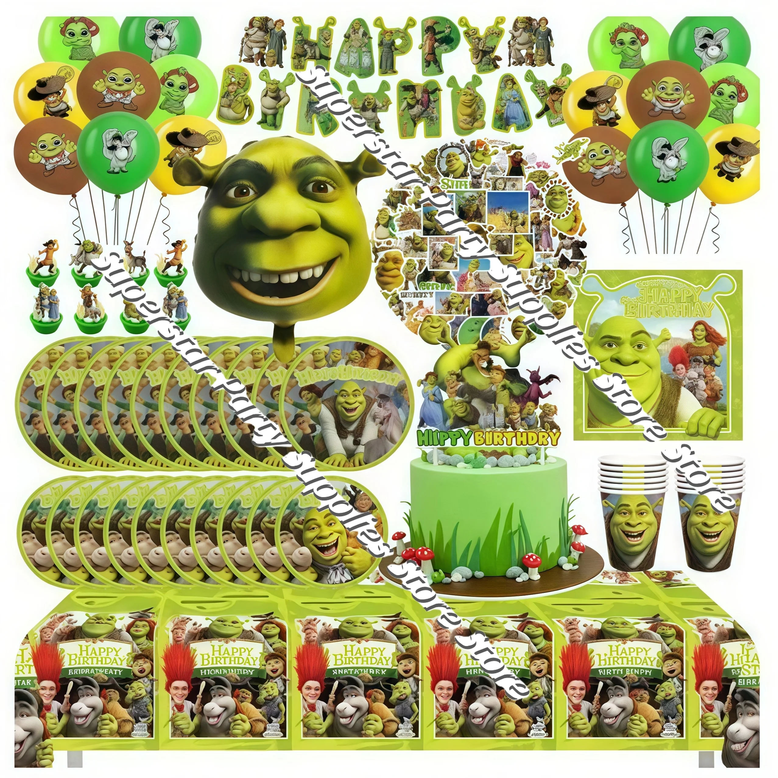 Monster Shrek Party Supplies Monster Theme Disposable Tableware Plate ...