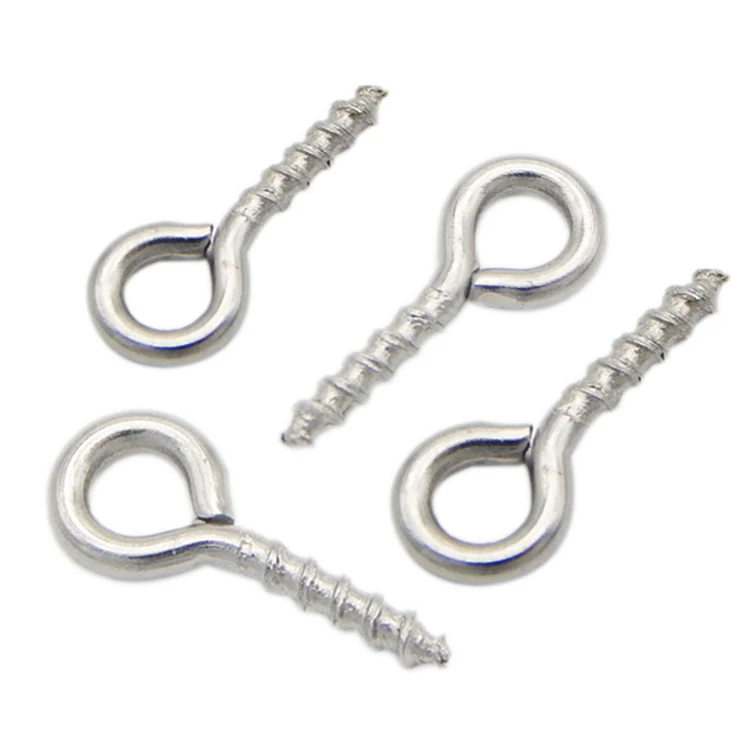 100pcs Stainless Steel Mini Eye Pin Eyepins Hooks Eyelets Screw ...