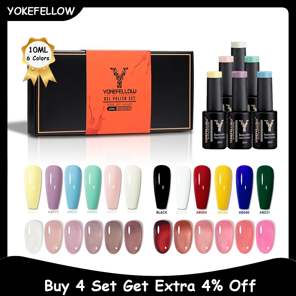 Yokefellow-Gel-Nail-Polish-Set-6-Colors-In-Summer-Semi-Permanent-UV-Led ...
