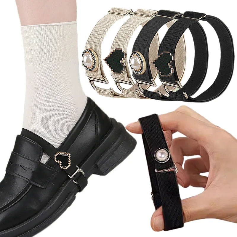 Elastic-Bands-Shoes-Straps-Women-Pearl-Loafers-Fasten-Lace-Strings-for ...