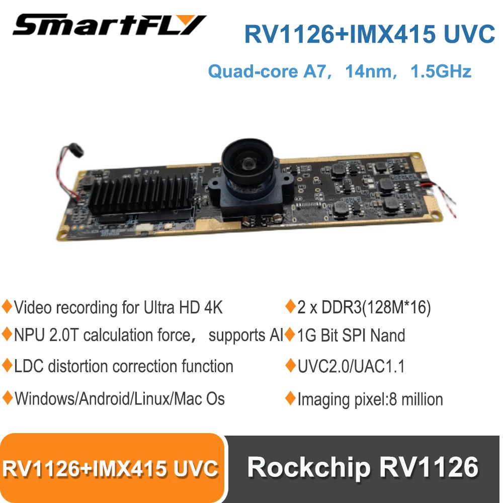 Smartfly Rockchip Rv1126 Usb Ai Camera Quad-core 32-bit A7 Sensor ...