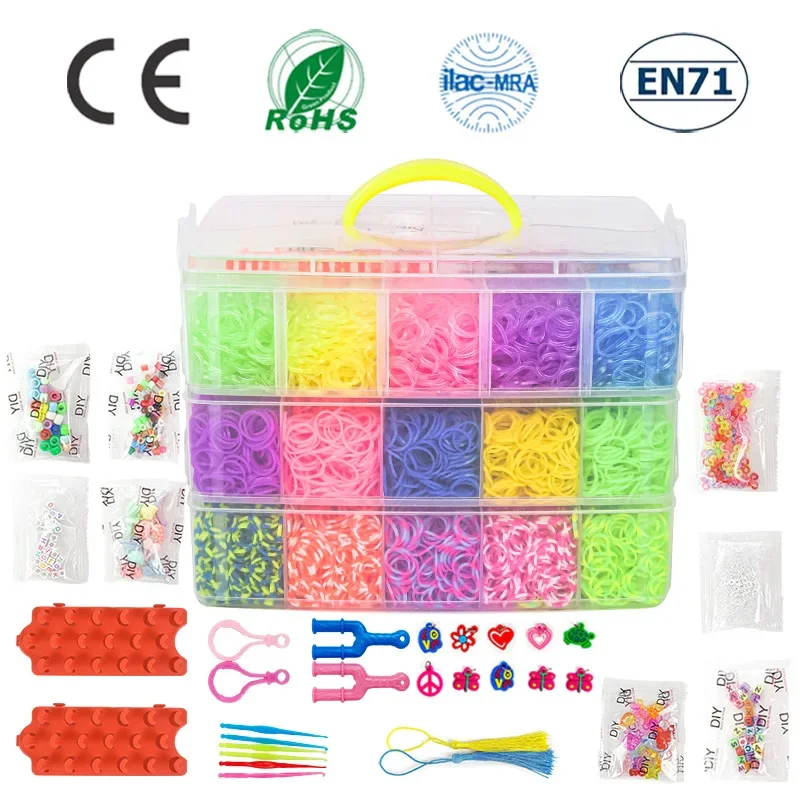 15000-Rainbow-Luminous-Rubber-Bands-Set-for-Children-s-Puzzle-DIY-Hand ...