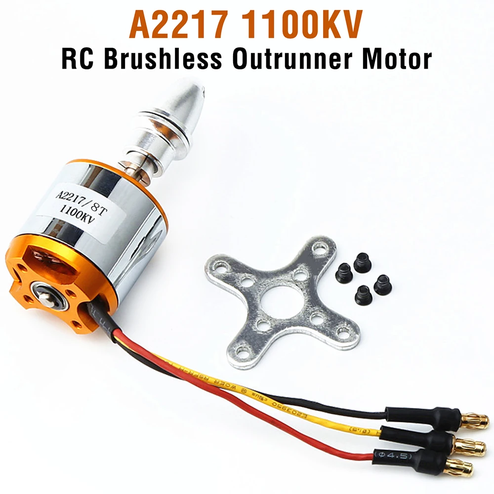 New A2217 2217 1100KV Motor Mount Outrunner Brushless Motor for RC ...