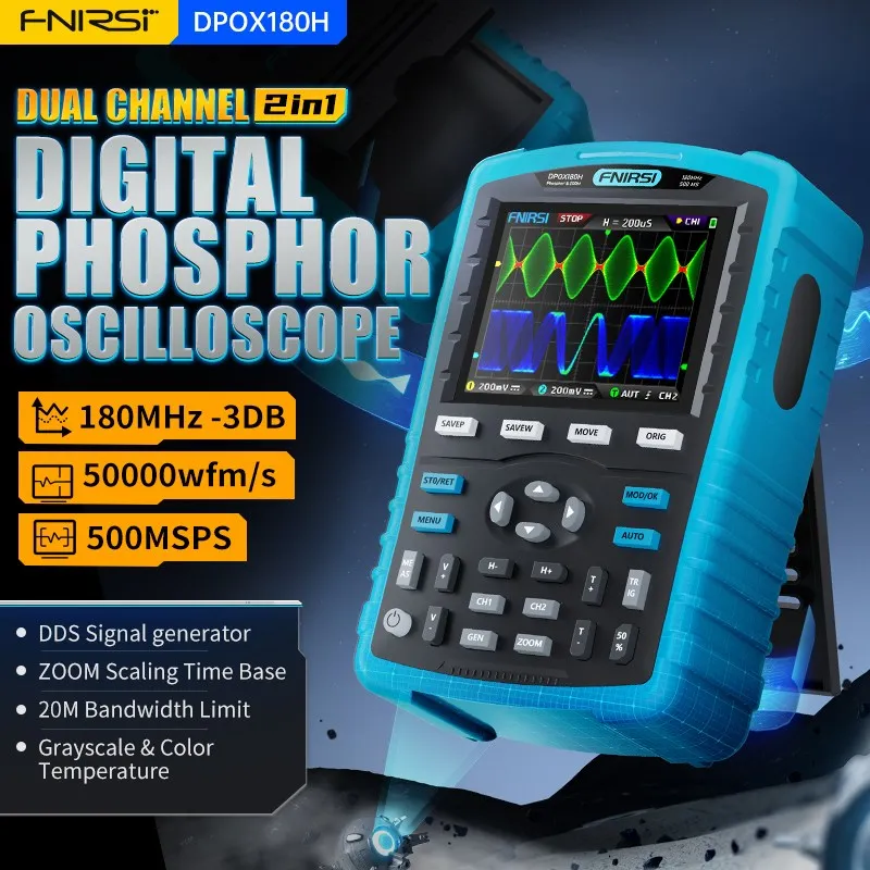 FNIRSI DPOX180H Digital Phosphor Oscilloscope 2 Channels 20MHz Signal ...