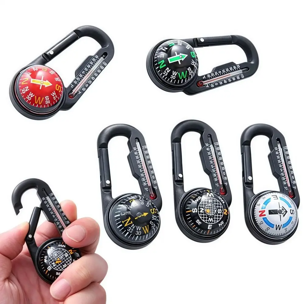 3-in1 Compass Thermometer Carabiner Multifunctional Sturdy Keychain ...