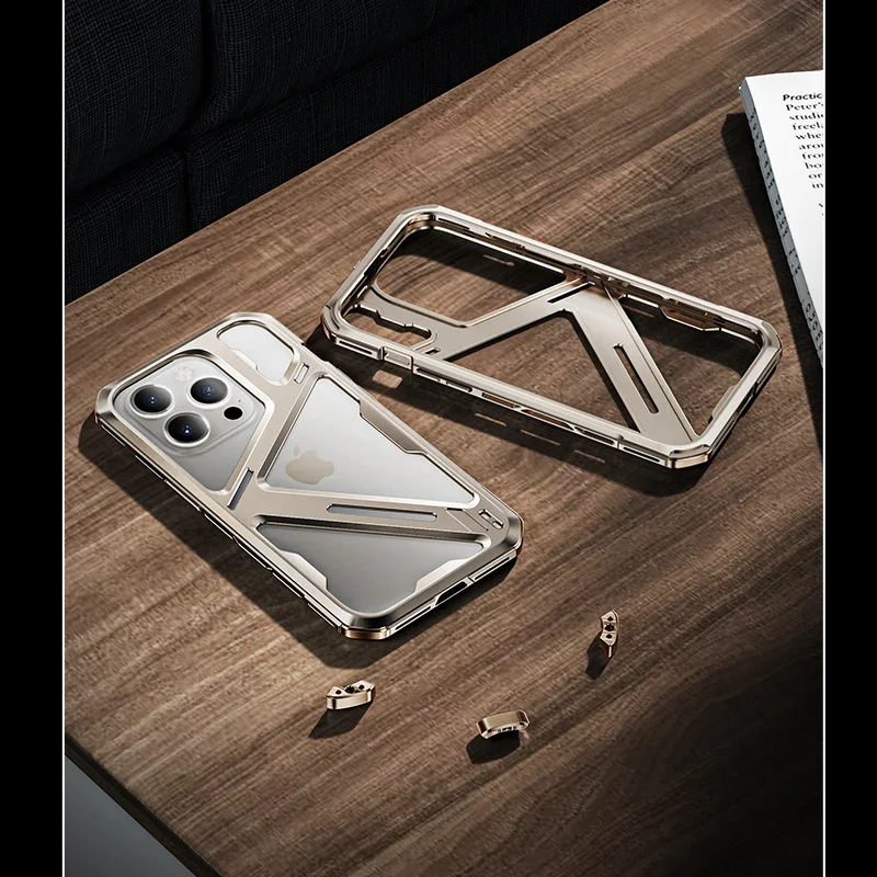 Titanium-Alloy-Mechanical-Armor-Hollow-Phone-Case-For-IPhone-14-15-Pro ...