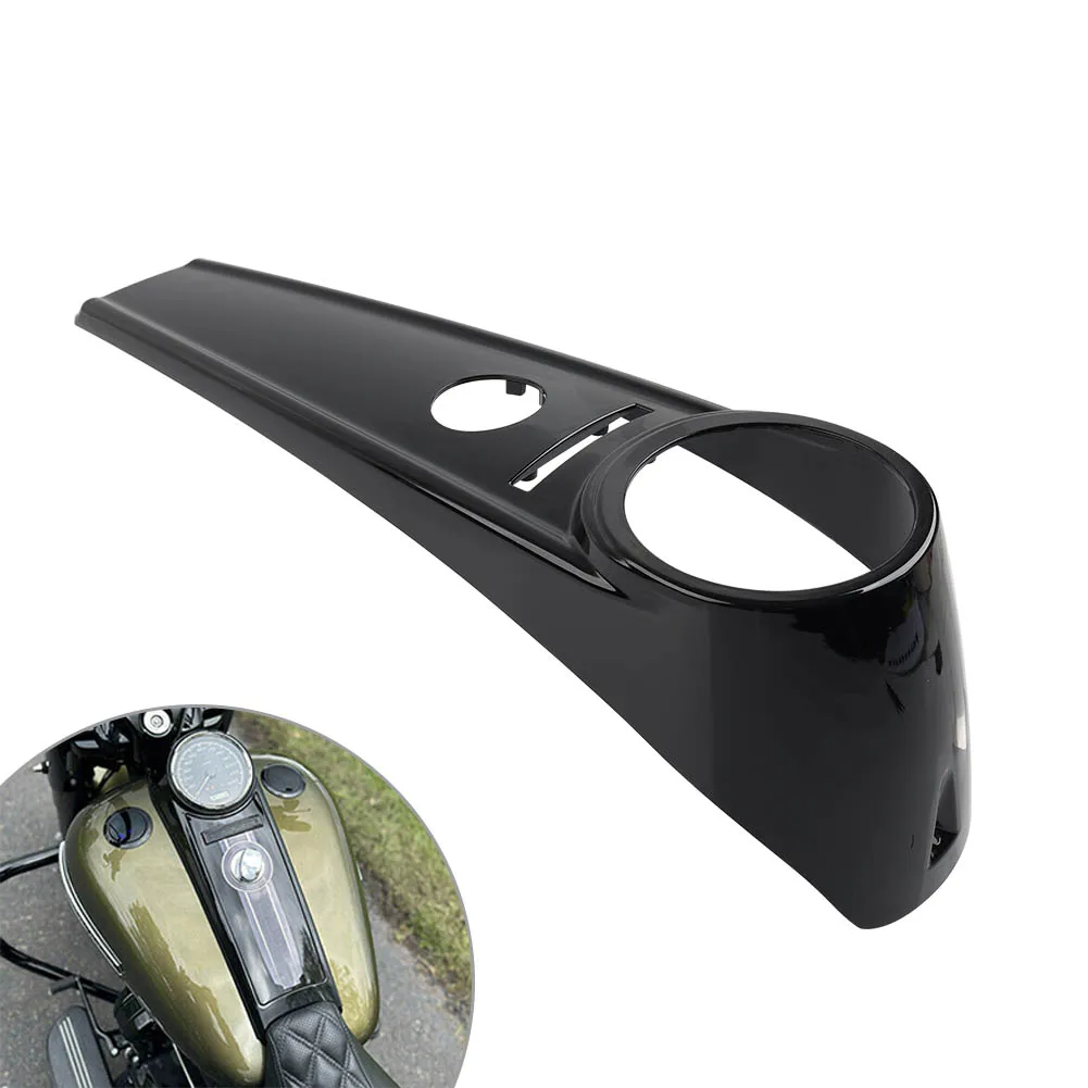 Glossy-Black-Motorcycle-Dash-Fuel-Console-Gas-Tank-Cover-For-Harley ...