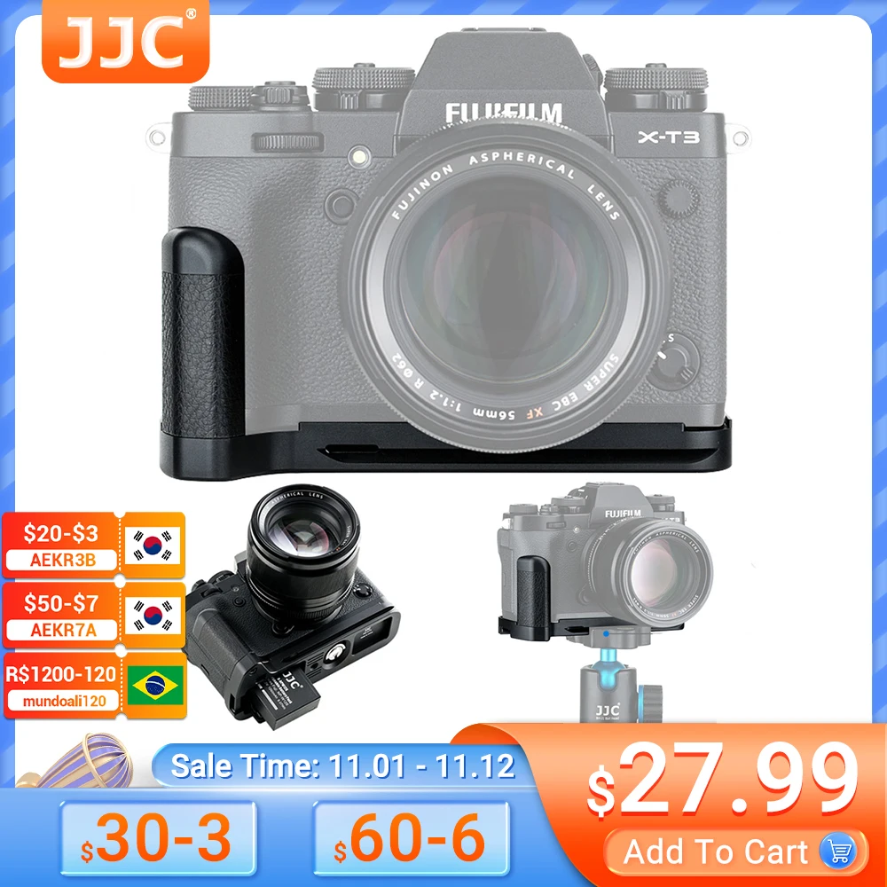 Jjc Fuji Fujifilm Xt2 Xt3 Xt-2 Xt-3 Hand Grip Quick Release L Plate ...