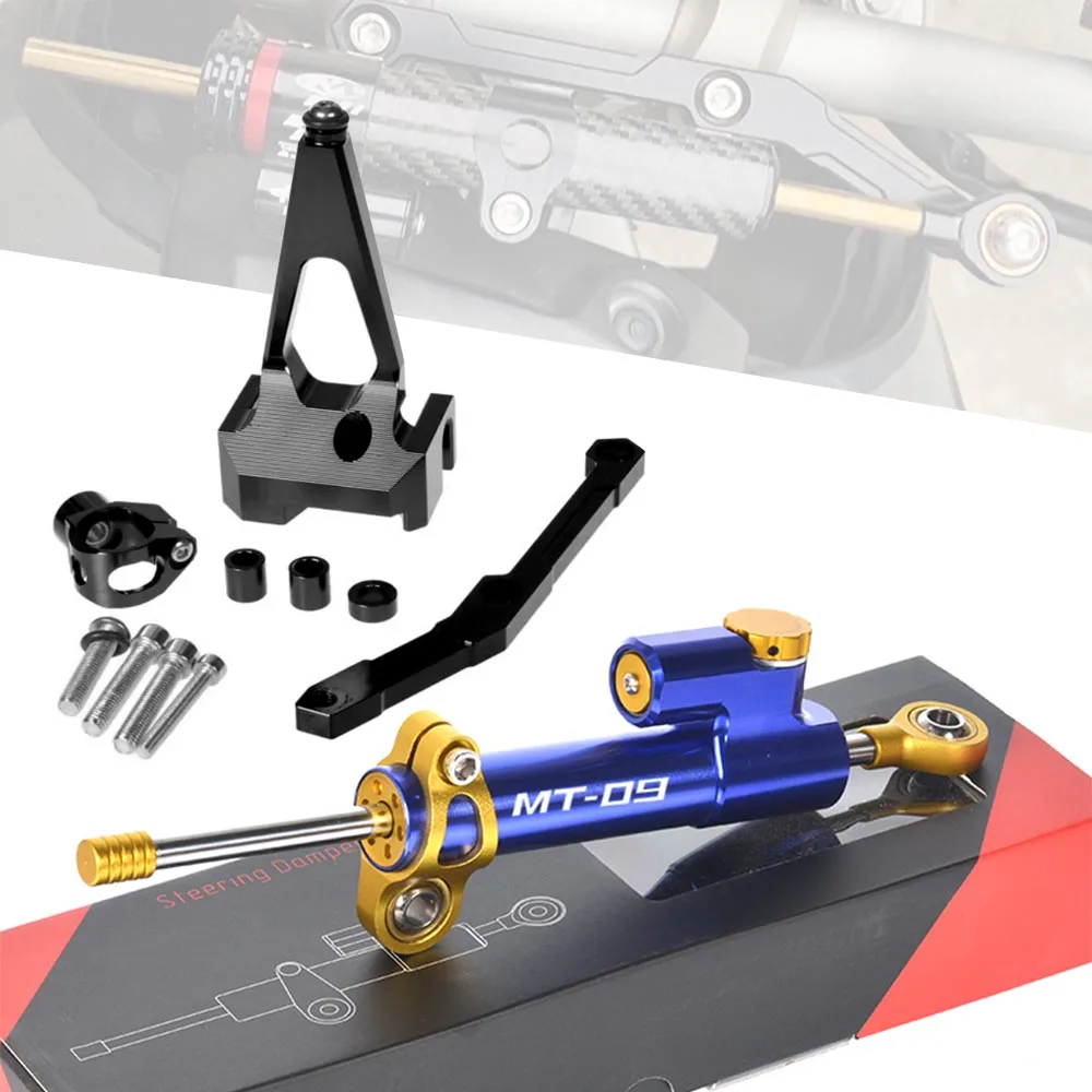 MT-09-MT09-Motorcycle-Steering-Stabilize-Damper-Bracket-Mount-CNC ...