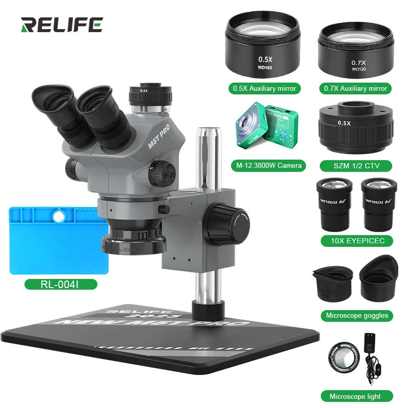 RELIFE-RL-M5T-Pro-B11-Trinocular-HD-Microscope-7-50-Time-Zoom-Phone ...