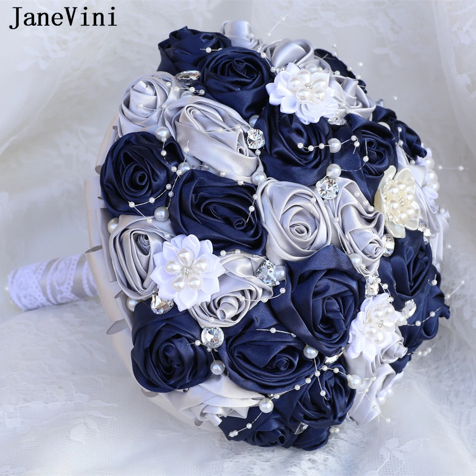 Navy Blue And Silver Wedding Flowers