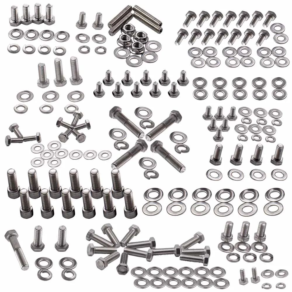 205Pcs-Engine-Bolts-Kit-Stainless-Small-Block-265-283-allen-for-Chevy ...