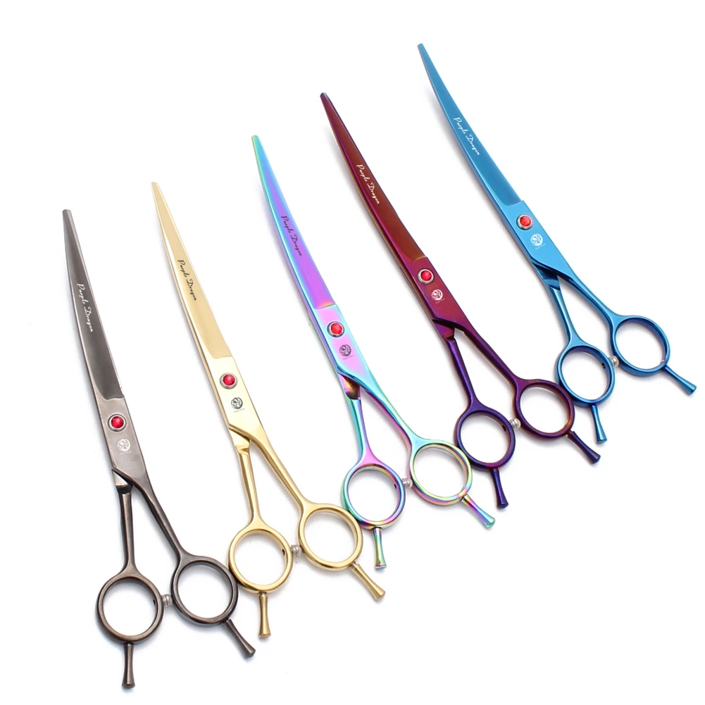 Purple Dragon Dog Grooming Scissors 6.5" 7" Stainless Up Curved ...