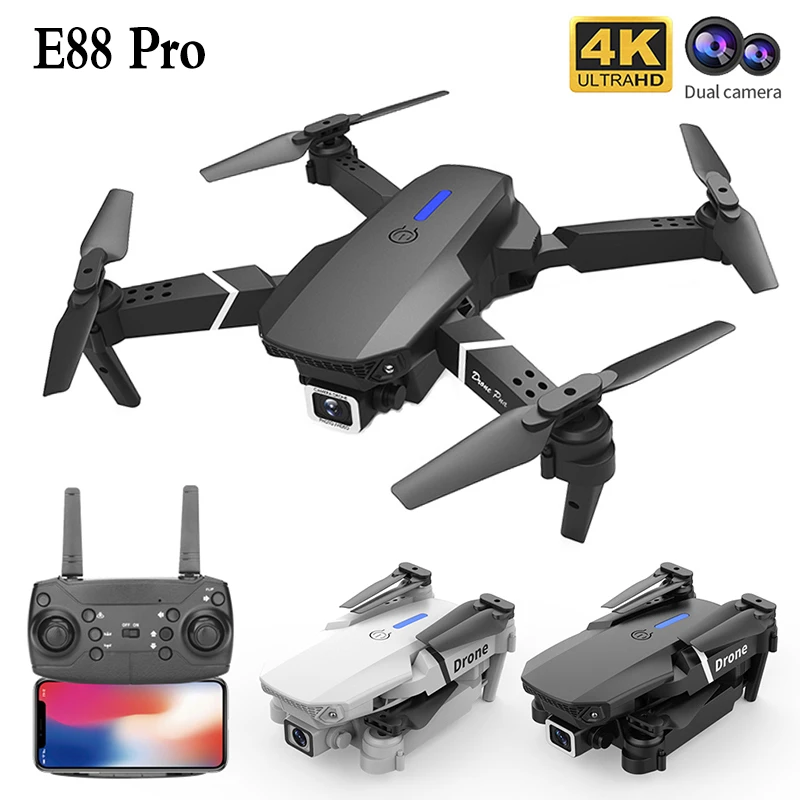 E88 Pro 2022 Novo Wifi Fpv Zangão Com Grande Angular Hd 4k 1080p Câmera ...