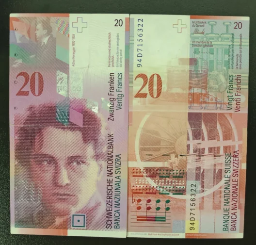 1994 2014 Schweiz 20 Franken Original Notizen XF Fuera De Uso Ahora