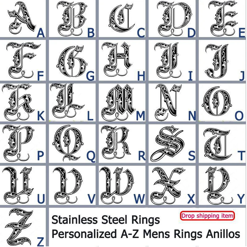 Initial Rings Stainless Steel | Stainless Steel Signet Ring | Ring Men ...