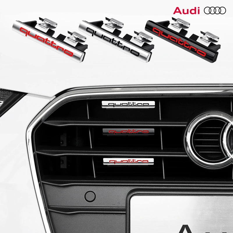 3 colors Metal Quattro Logo Front Grill Badge Emblem Sticker Decals for ...