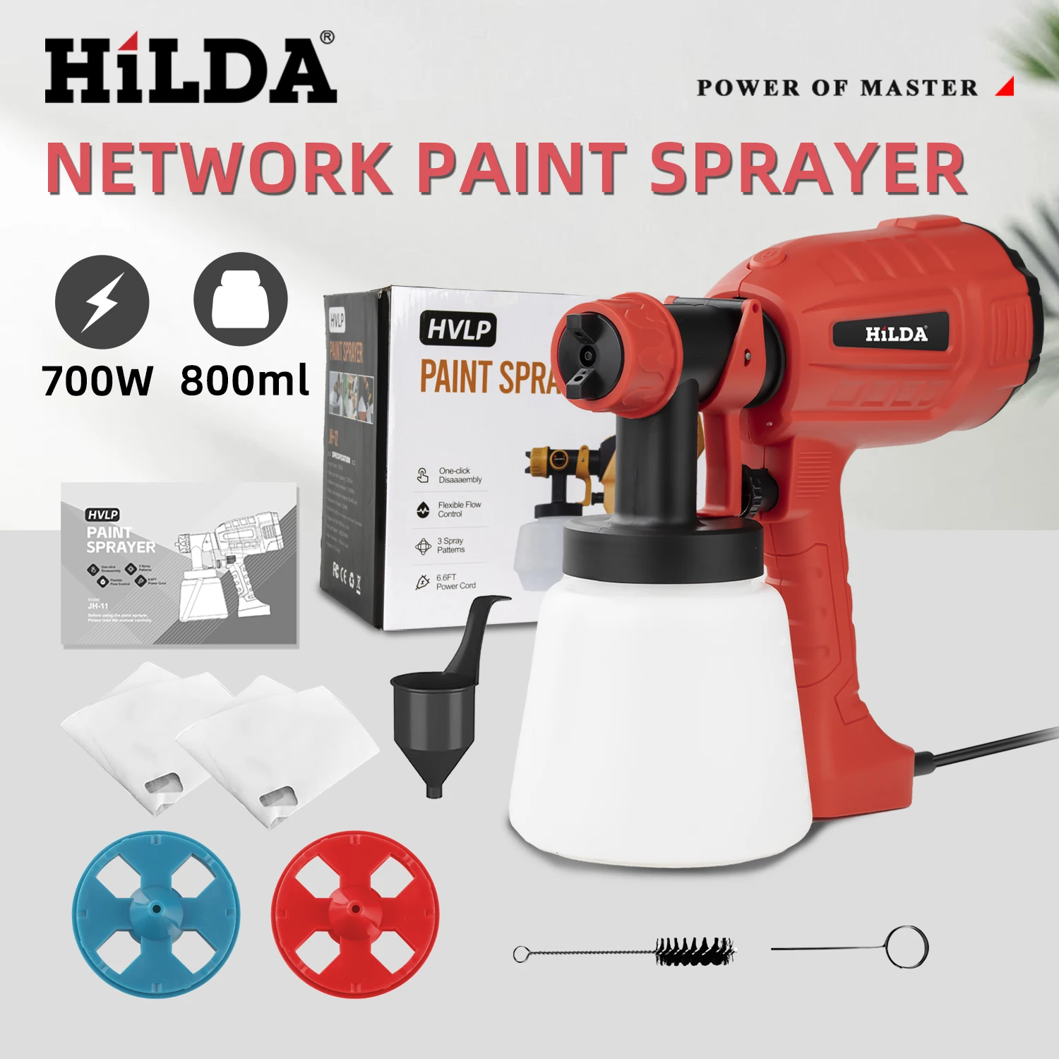 HILDA-800ML-Electric-Spray-Gun-High-Power-Tools-Paint-Sprayer-Auto ...
