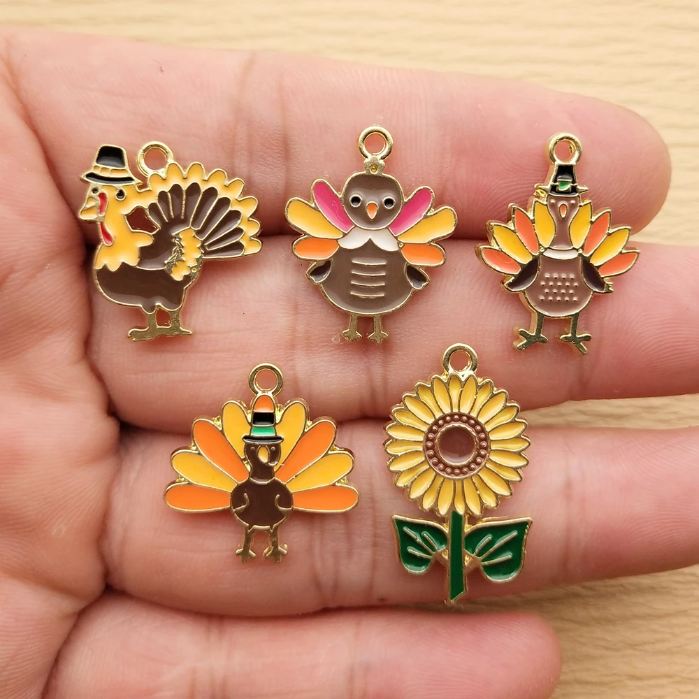 10pcs-Thanksgiving-Day-Charm-Jewelry-Accessories-Enamel-Necklace ...