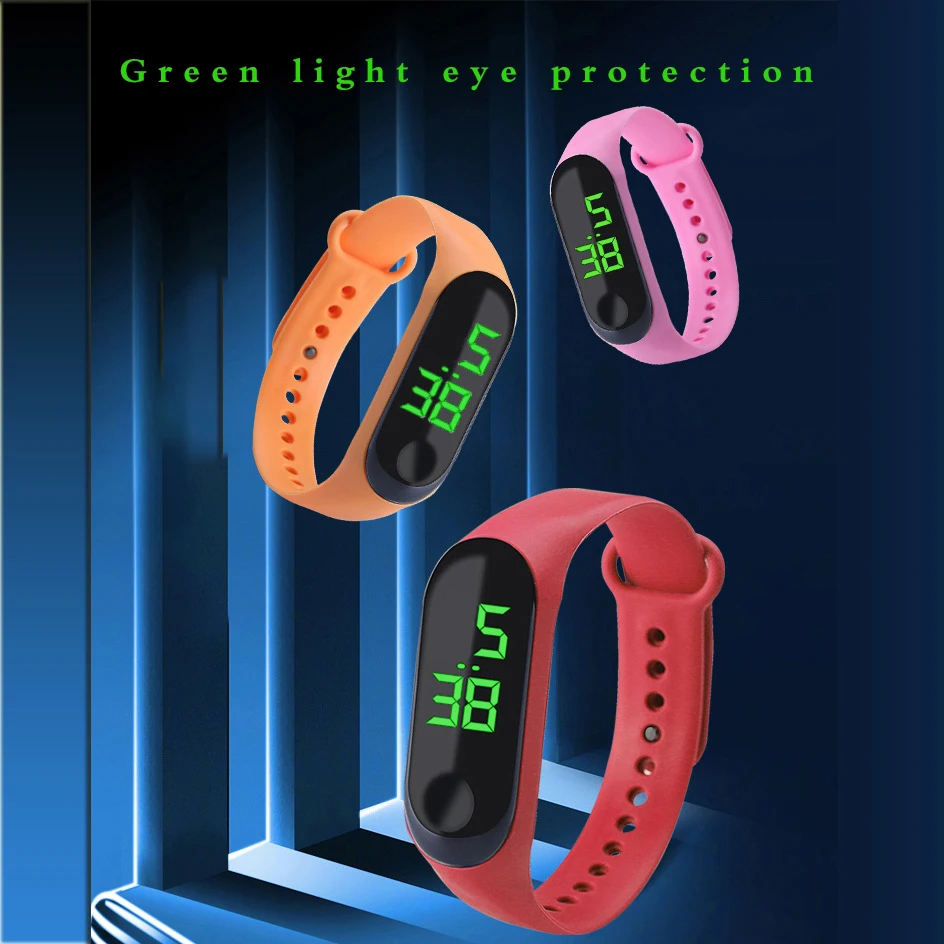 Smart-Electronic-Watch-Green-Light-Eye-Protection-Fashion-Bracelet-IP68 ...